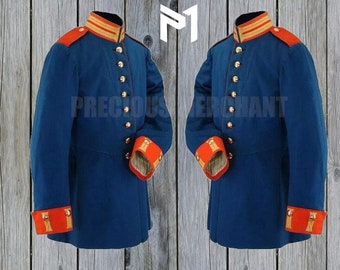 Men's Blue Officer Tunic | Imperial Regiment Military Jacket - Custom ...