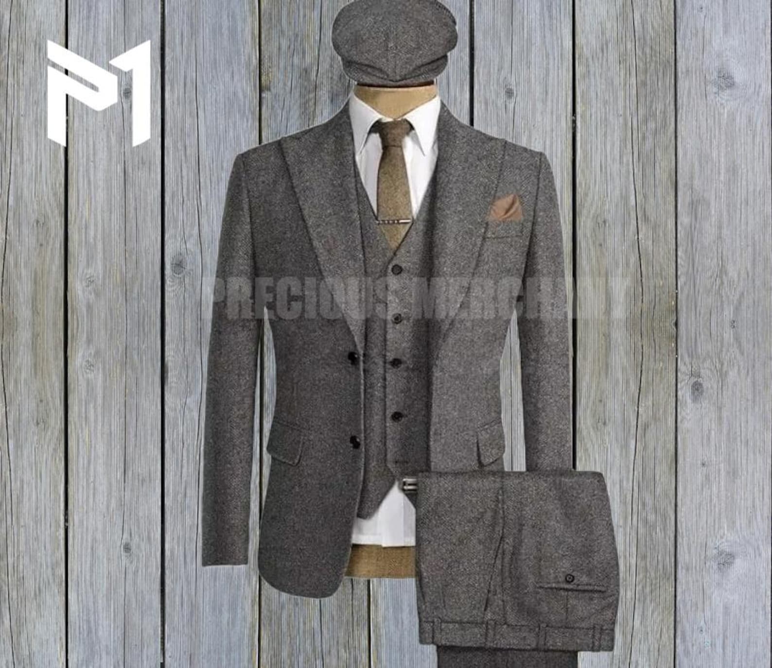 Men's Herringbone Tweed Suit 3-piece Peaky Blinders Style Custom Fit - Etsy