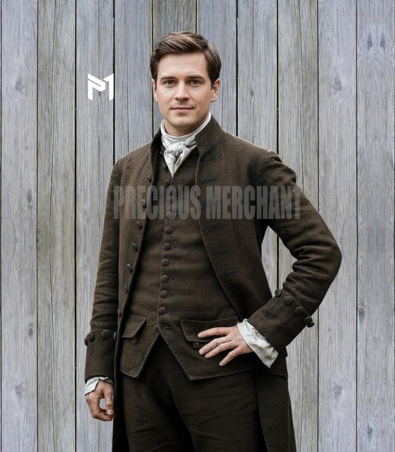 Men’s 18th Century Brown Wool Colonial Frock Coat – Historical ...