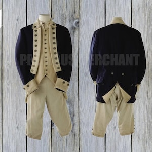 George Washington Continental Army Uniform - Custom Navy Blue Wool ...