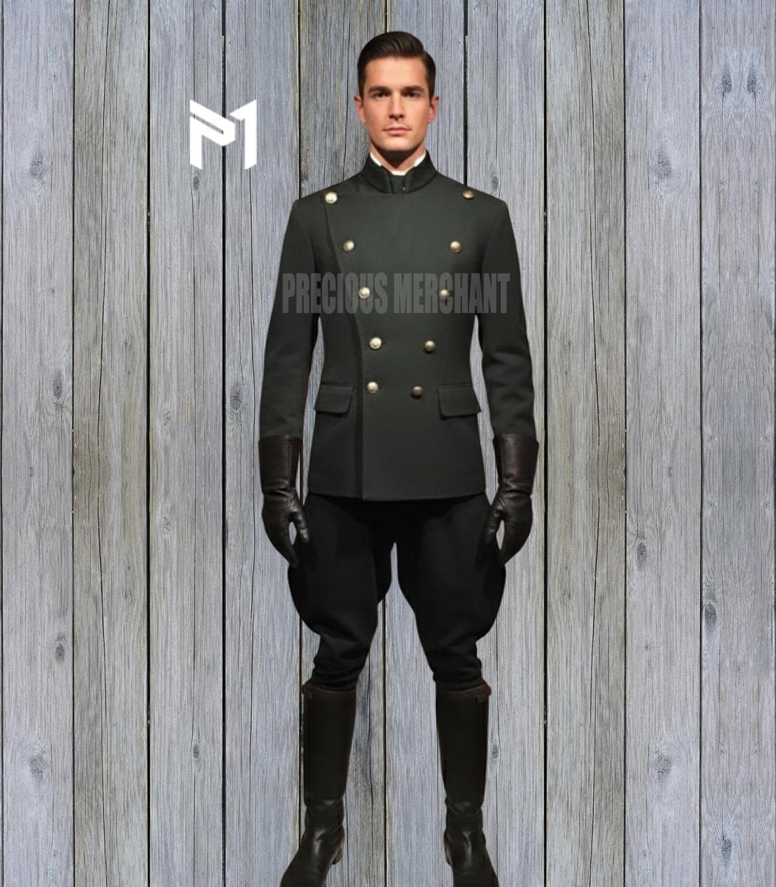 Green Chauffeur Uniform – 1930s Wool Military Jacket, Regency-inspired ...
