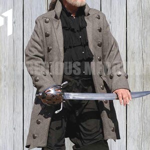 Blackbeard Pirate Captain Coat - Buccaneer Men's Halloween Costume ...