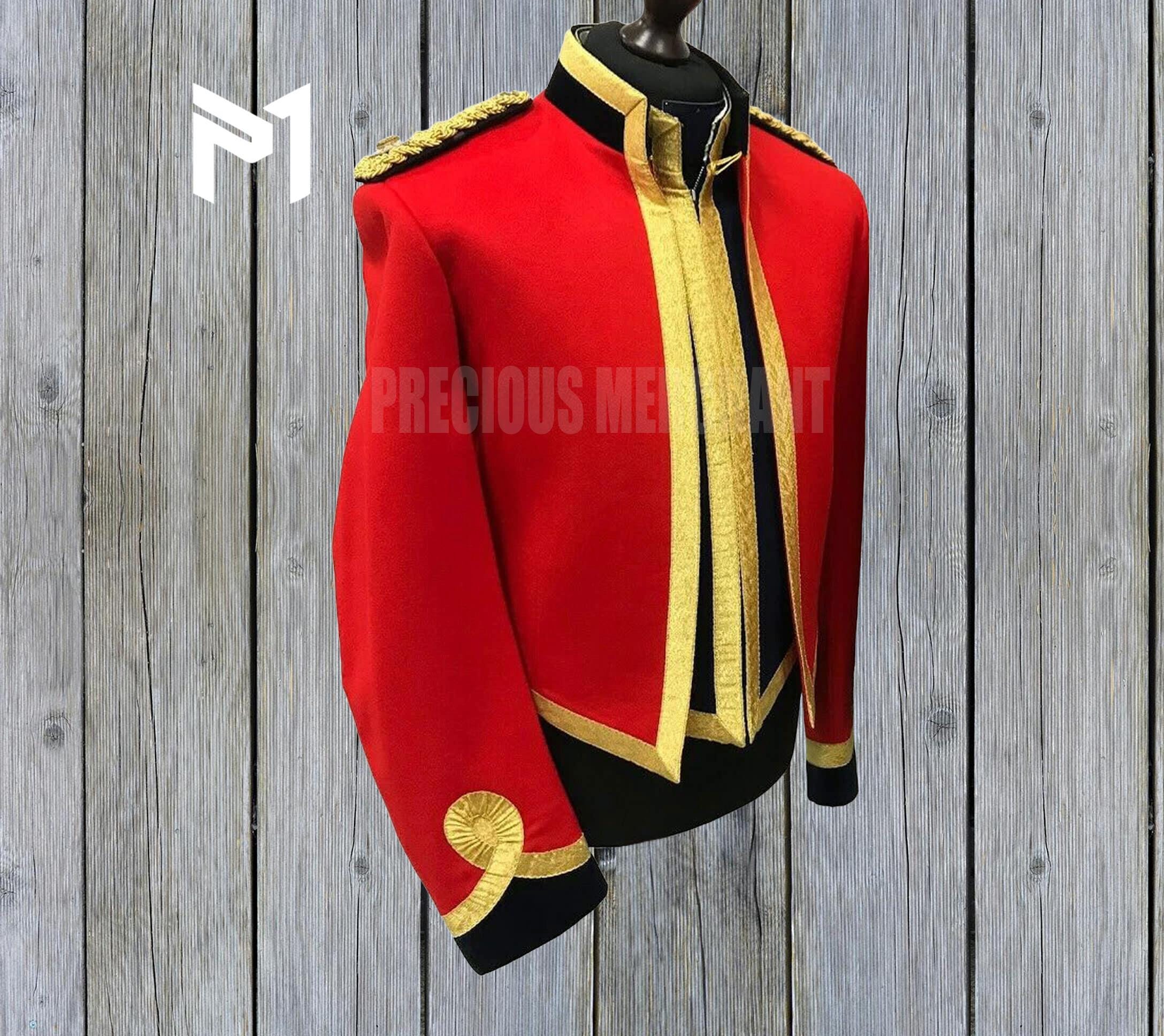 Red Mercian Regiment Officer Mess Dress Coat: Men's Hussar Jacket ...