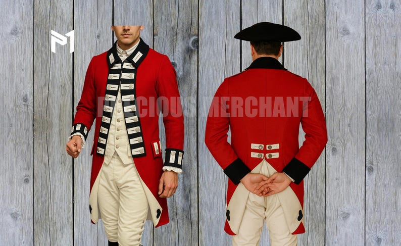 Men's British Redcoat 18th Century Revolutionary War Tailcoat Custom ...