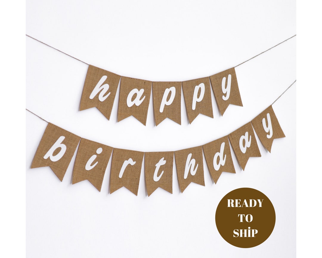 Happy Birthday Banner,rustic Birthday Banner and Felt Garlands,custom ...