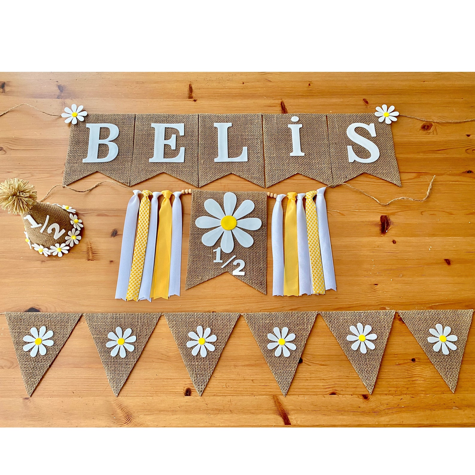 Custom Daisy Baby Shower Party Hat, Daisy Decoration for Daisy Birthday ...