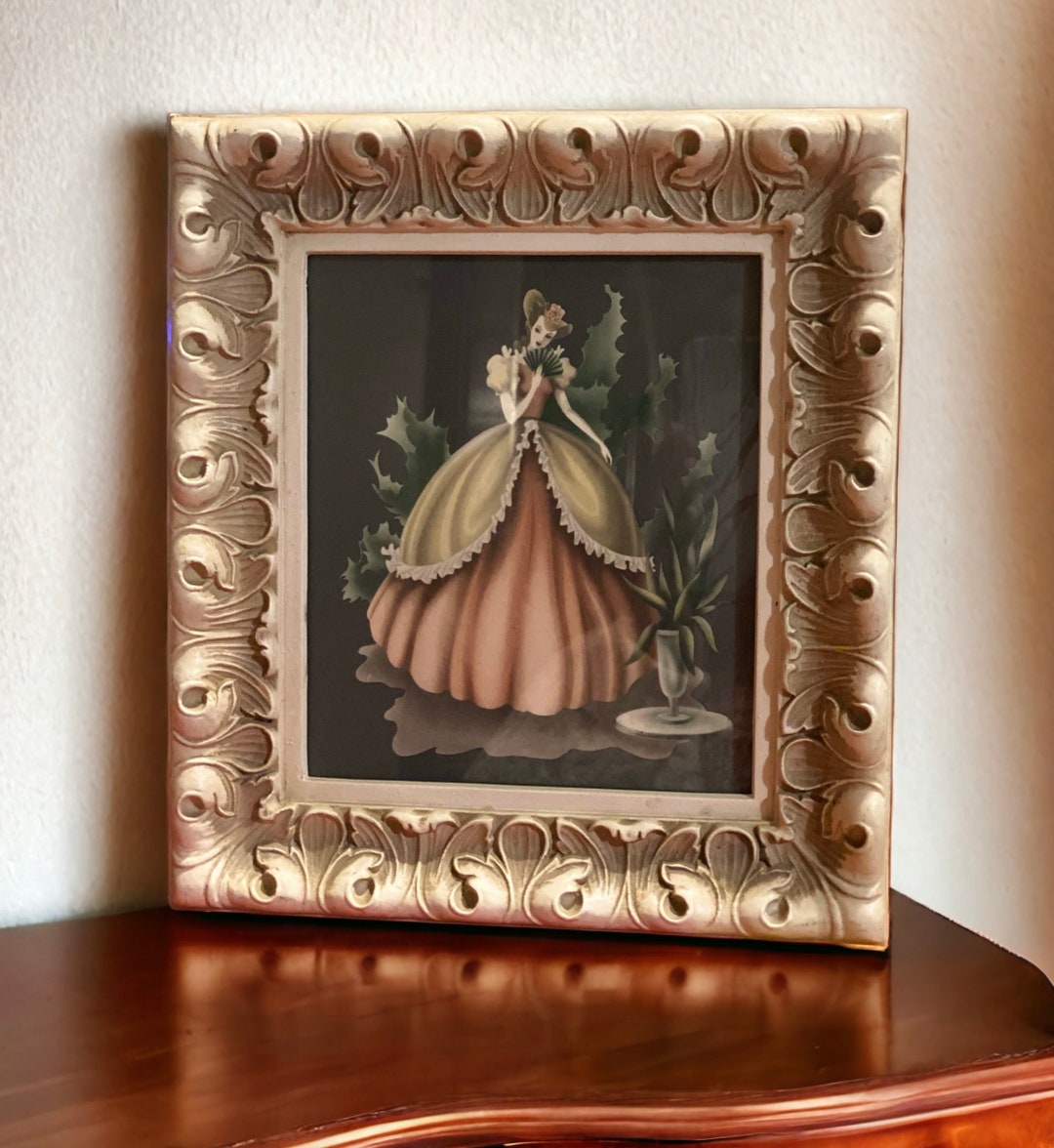 Vintage Framed Southern Belle Lady Turner Lithograph - Etsy