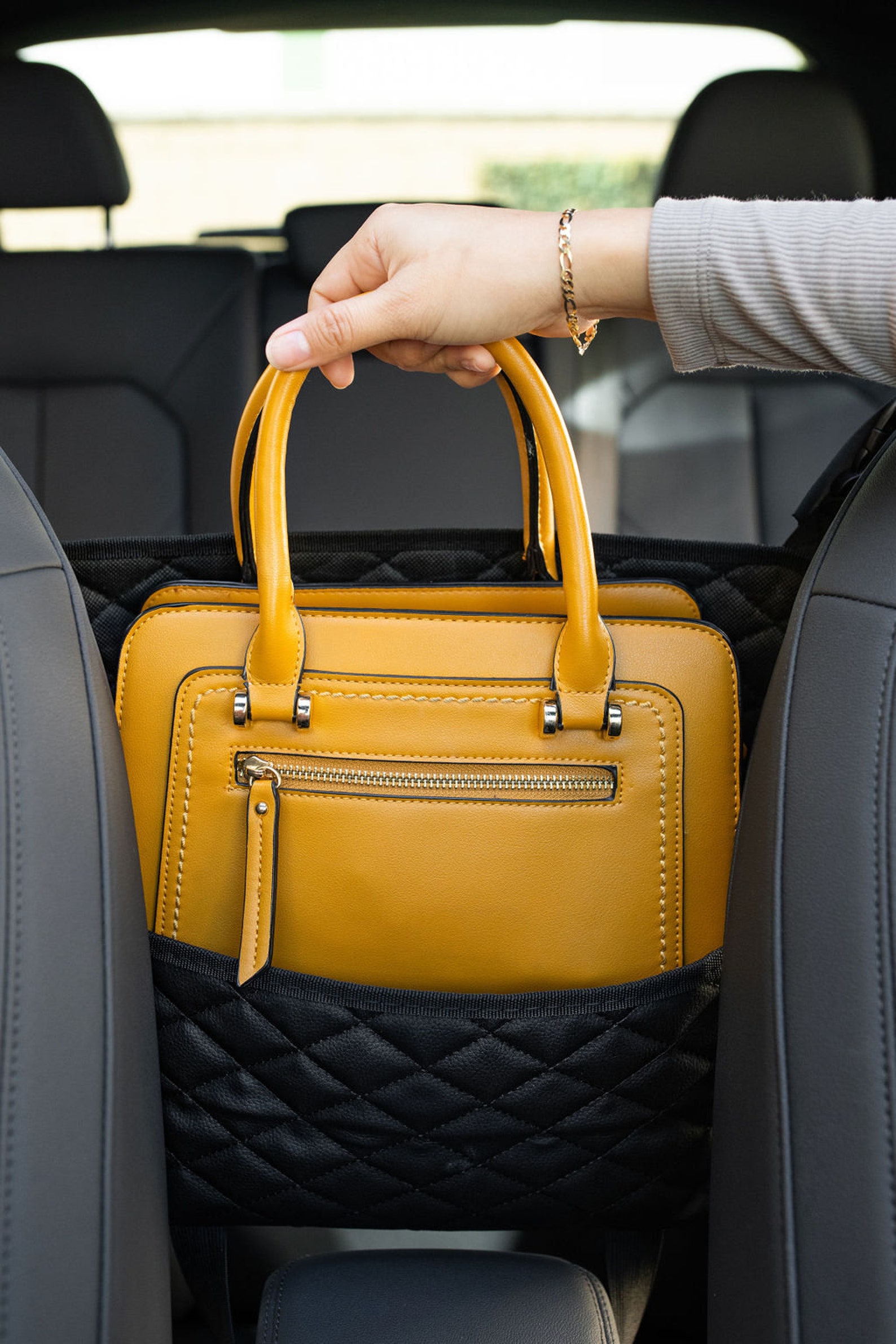 Car Handbag Holder With Two Extra Pockets Purse or Handbag Holder for ...