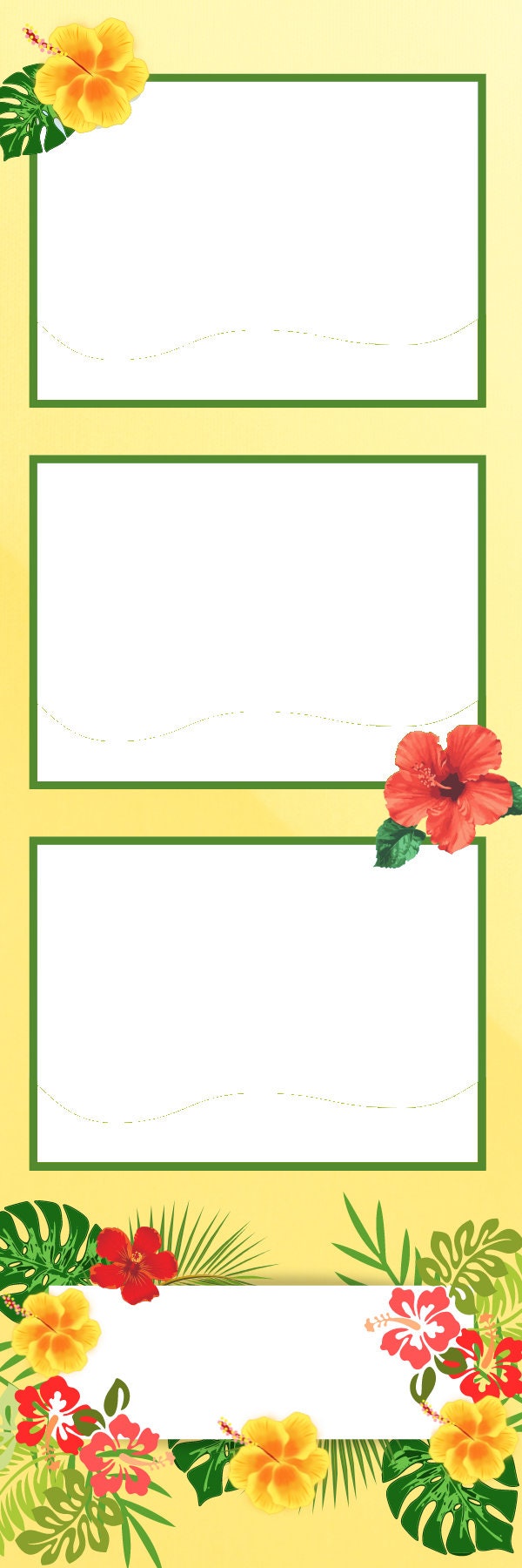 Luau Photo Booth Template Hawaiian Party Tropical Birthday Celebration ...