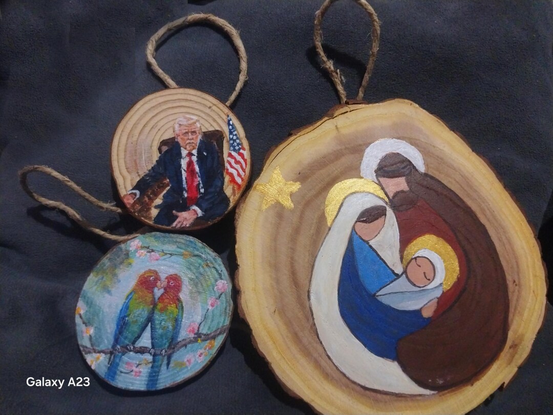 Christmas Wood Slice Art Bundle – Original Hand-painted Icons ...