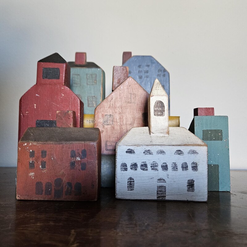 Wood Block House - Etsy