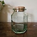 Vintage Ben Rickert Wayne N.J Octagonal Aqua Glass Jar With Cork Lid - Etsy