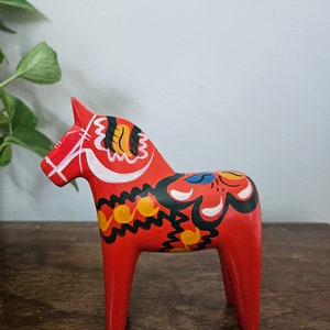 Vintage Swedish Dala Horse - Hand Carved and Painted - Etsy