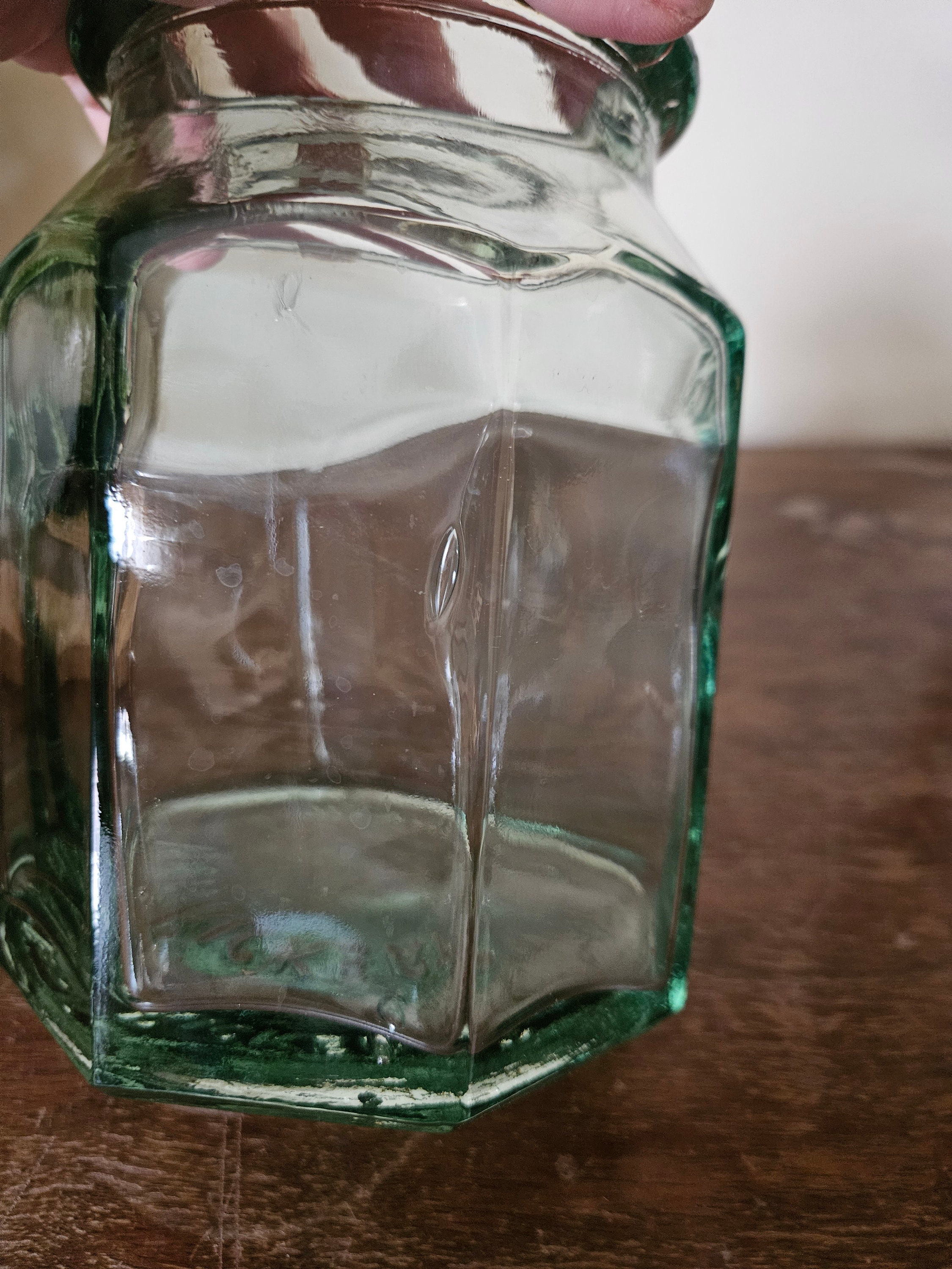 Vintage Ben Rickert Wayne N.J Octagonal Aqua Glass Jar With Cork Lid - Etsy