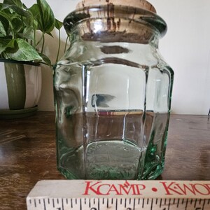Vintage Ben Rickert Wayne N.J Octagonal Aqua Glass Jar With Cork Lid - Etsy