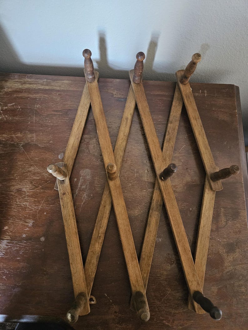 Vintage Wooden Accordion Rack - Etsy