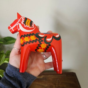 Vintage Swedish Dala Horse - Hand Carved and Painted - Etsy