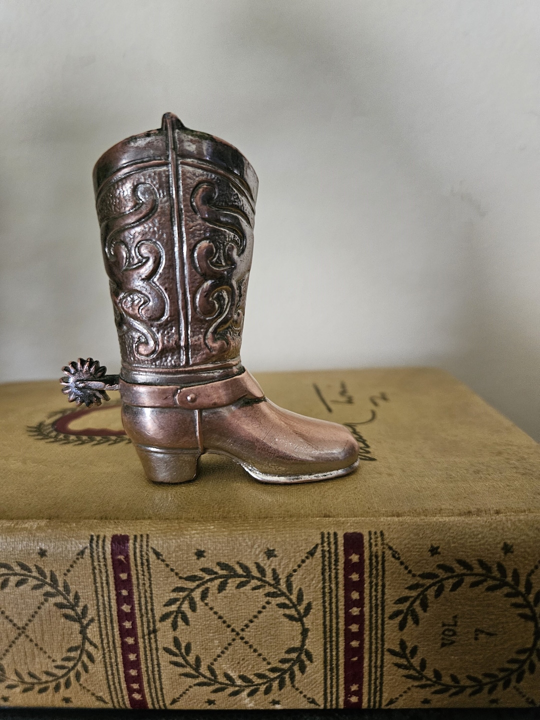 Vintage Copper Miniature Cowboy Boot Figurine - Etsy