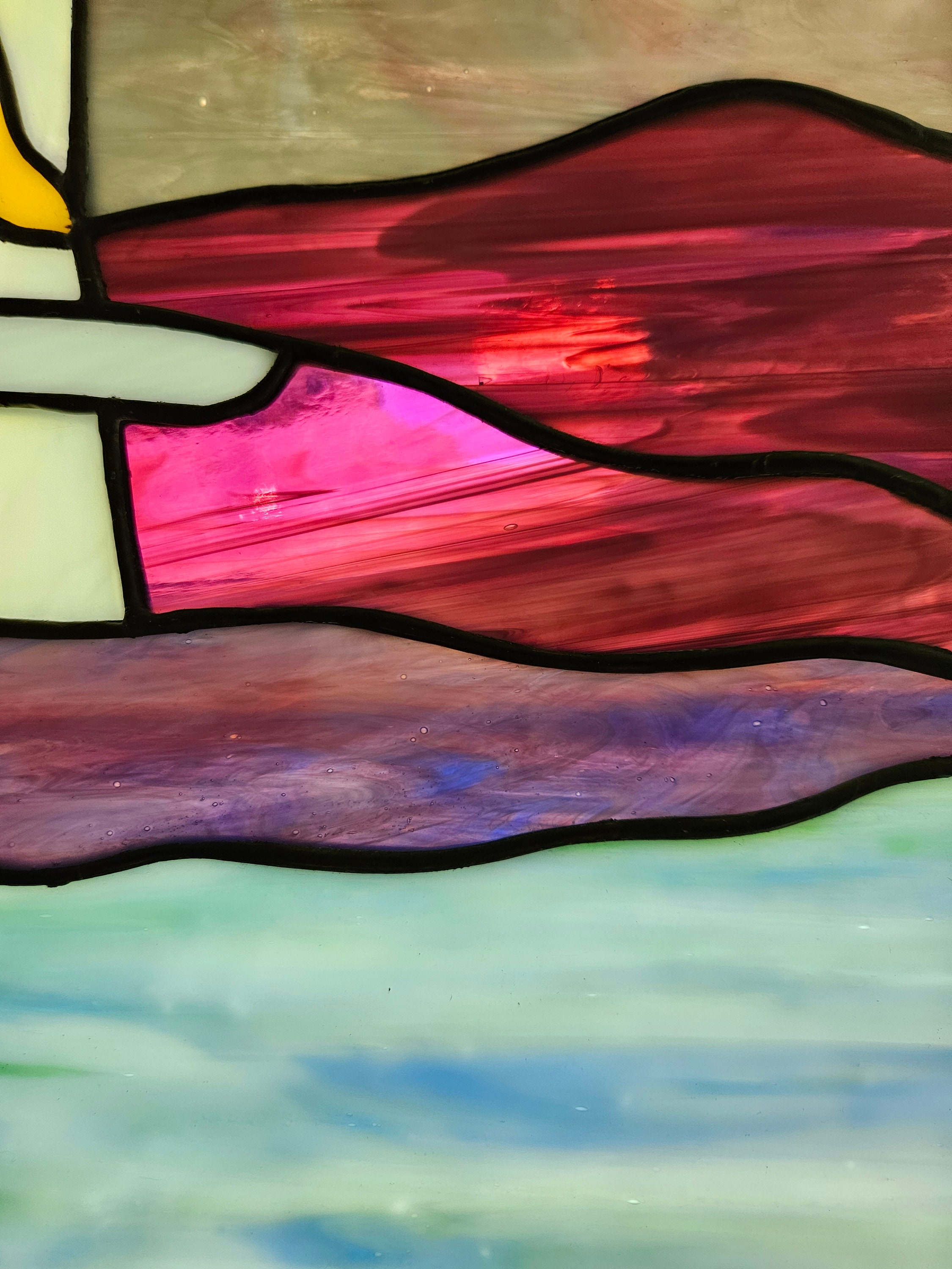 Vintage Stained Glass Windmill - Etsy