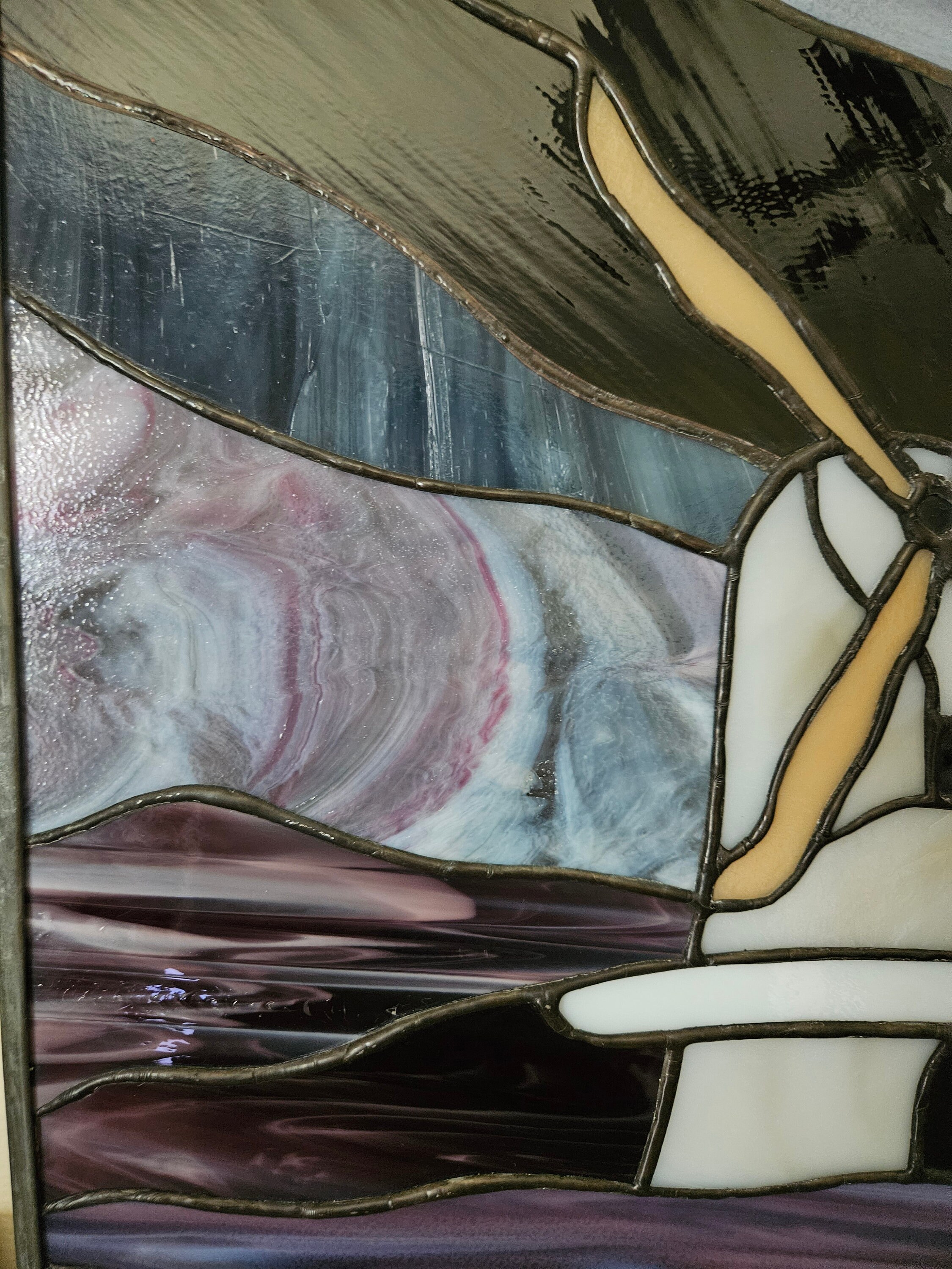 Vintage Stained Glass Windmill - Etsy