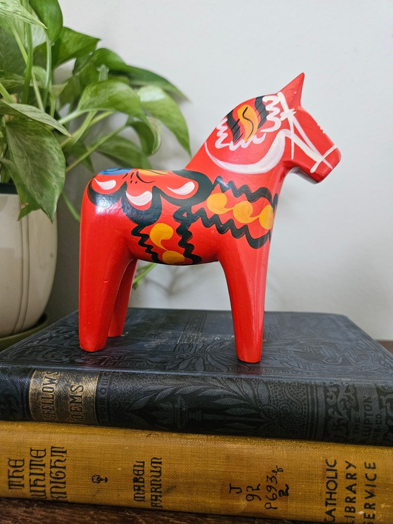 Vintage Swedish Dala Horse - Hand Carved and Painted - Etsy