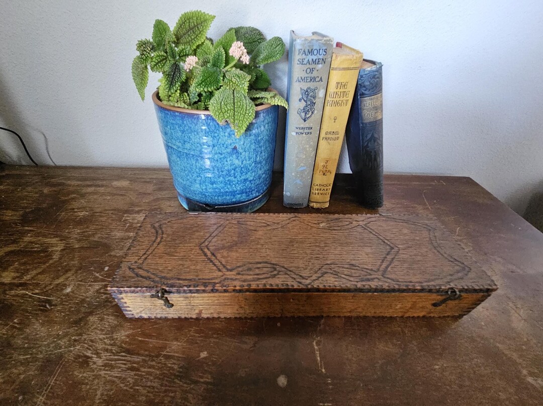 Vintage Handmade Wooden Storage Box - Etsy