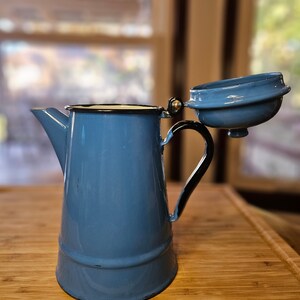 Vintage Enamel Coffee Pot / Blue Enamel Ware - Etsy