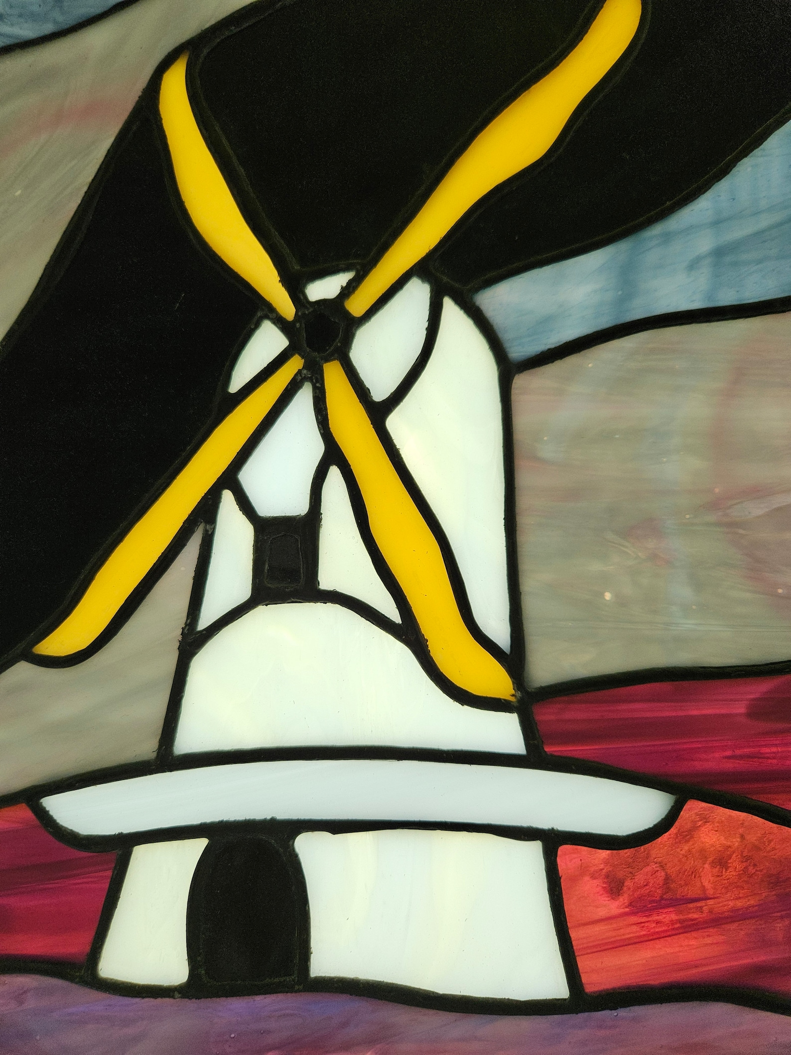 Vintage Stained Glass Windmill - Etsy