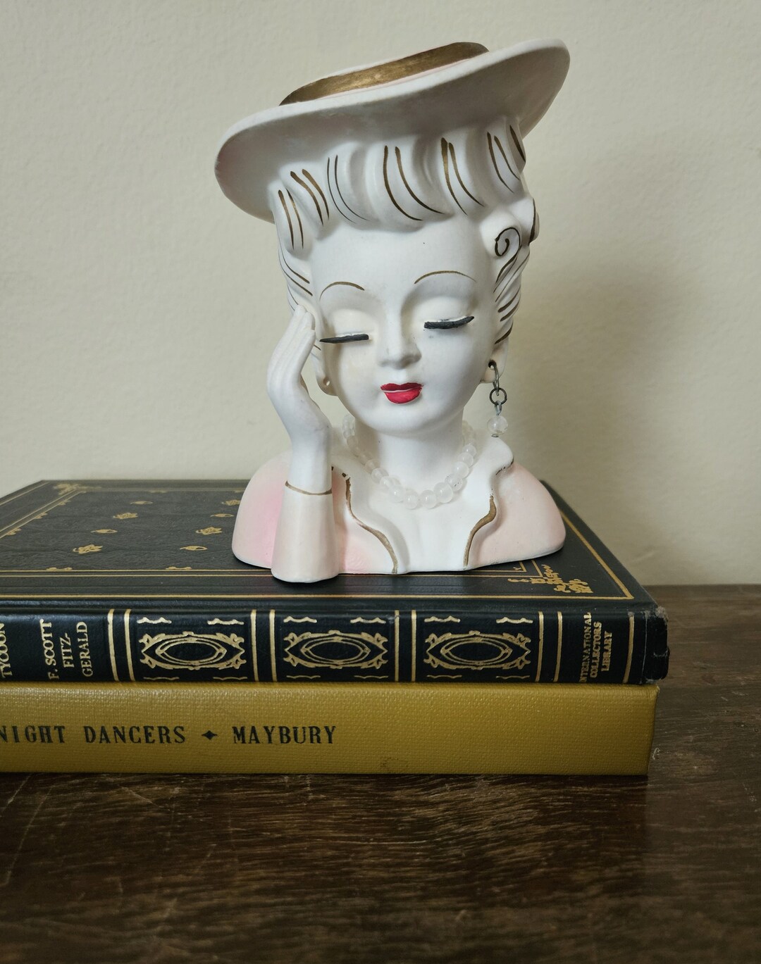 Vintage Pink Lady Head Vase - Etsy