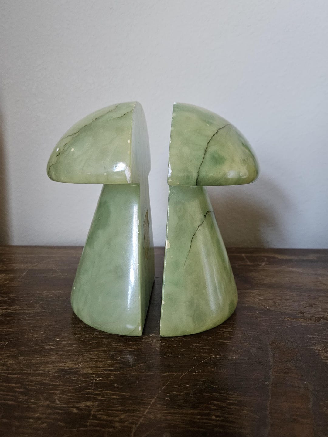 Vintage Alabaster Mushroom Bookends - Made in Italy - Etsy