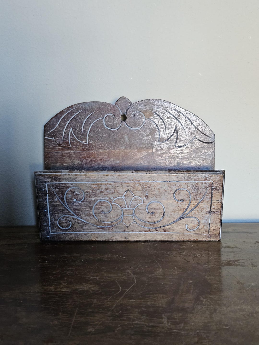 Vintage Wooden Wall Pocket - Handmade - Etsy