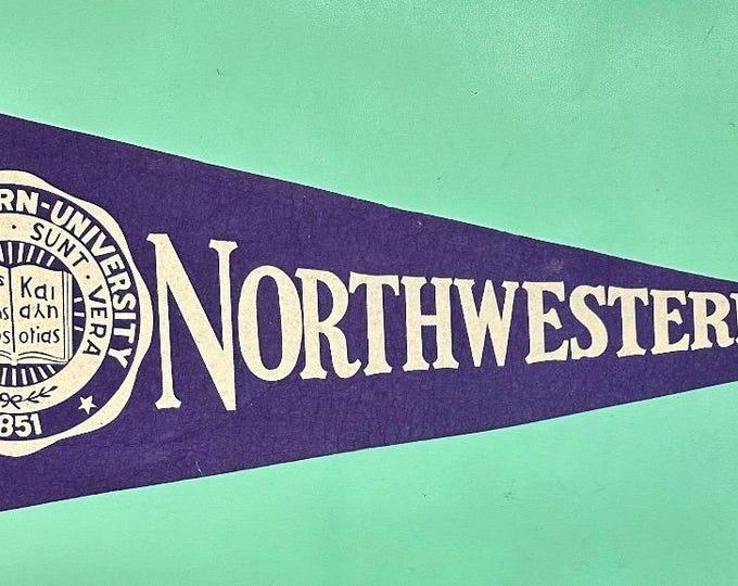 1950's Vintage Northwestern Wildcats College University 11.5x29 Inch ...