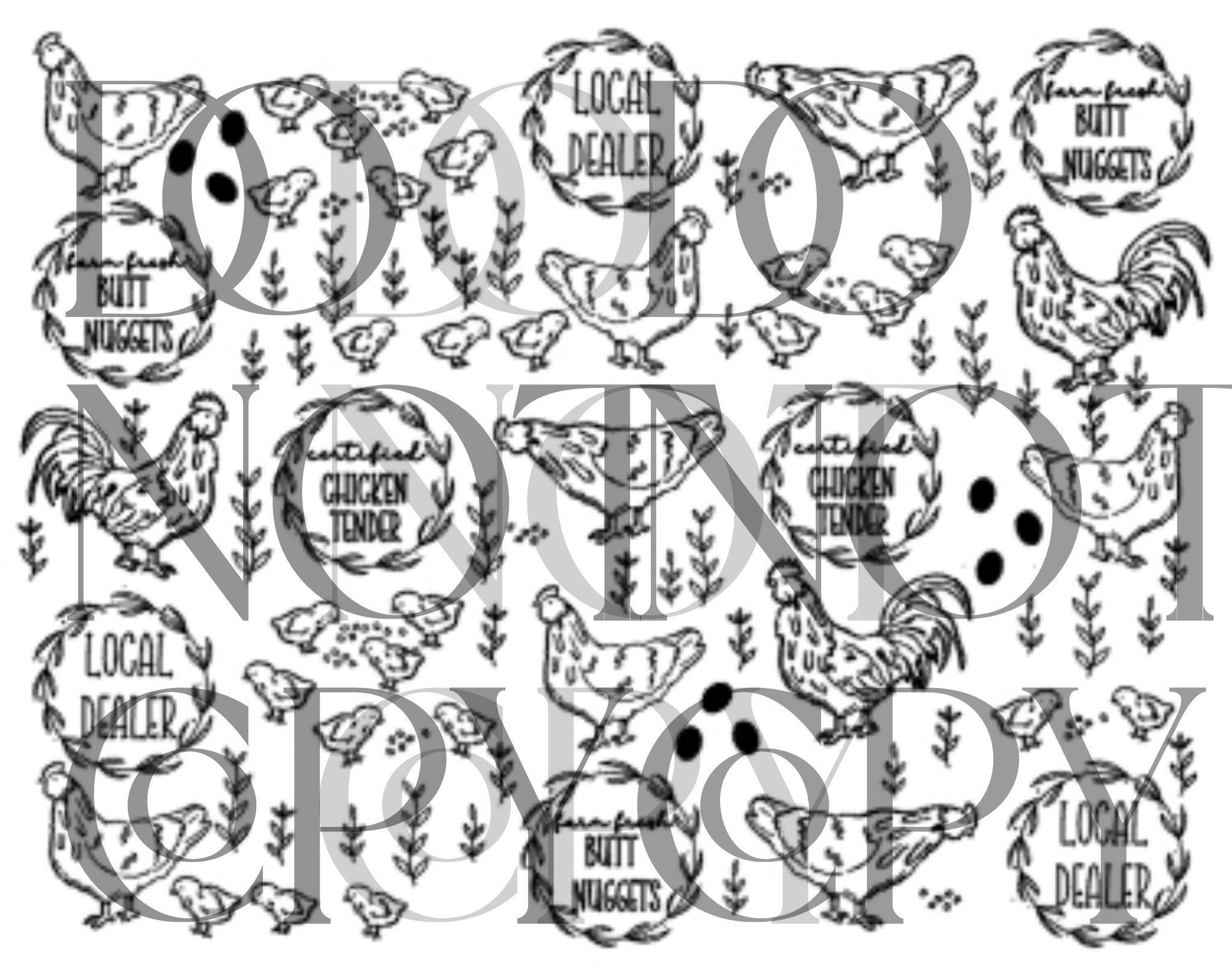 Hand Drawn Chicken Design Full 40 Oz Cup Wrap| Rooster| Chicks| Digital ...