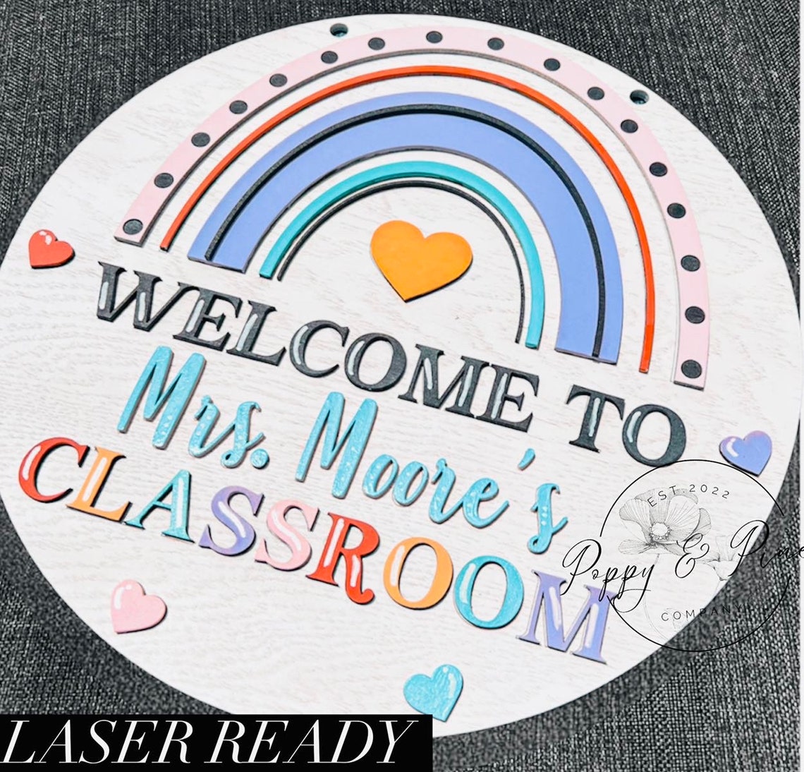 Boho Rainbow Welcome Classroom Sign Download Laser Cut File - Etsy