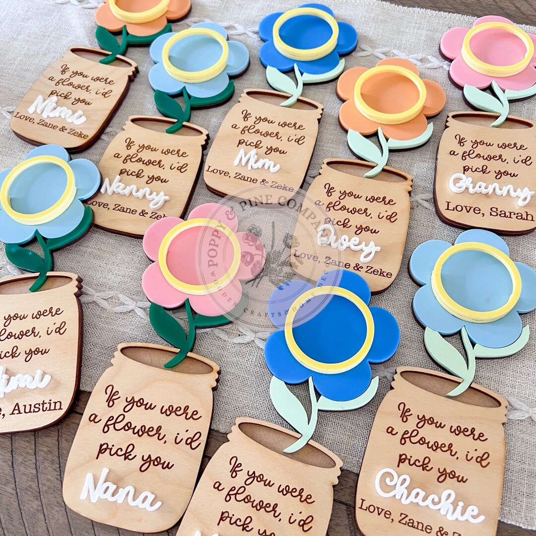 Flower Picture Frame | Magnet | Mother's Day| Mason Jar - Etsy