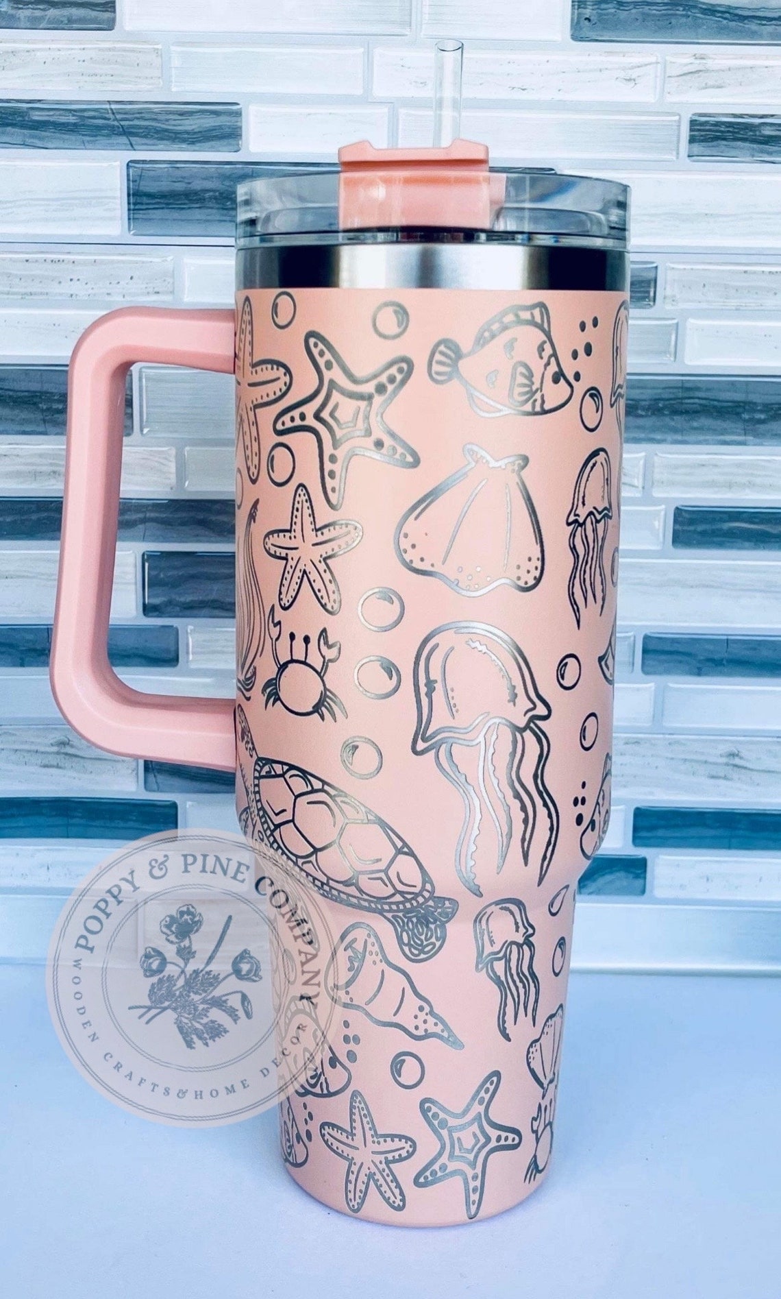 Hand Drawn Ocean Design Full 40 Oz Cup Wrap| Sea Life| Digital| Laser ...