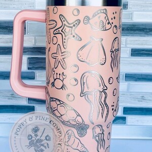 Hand Drawn Ocean Design Full 40 Oz Cup Wrap| Sea Life| Digital| Laser ...