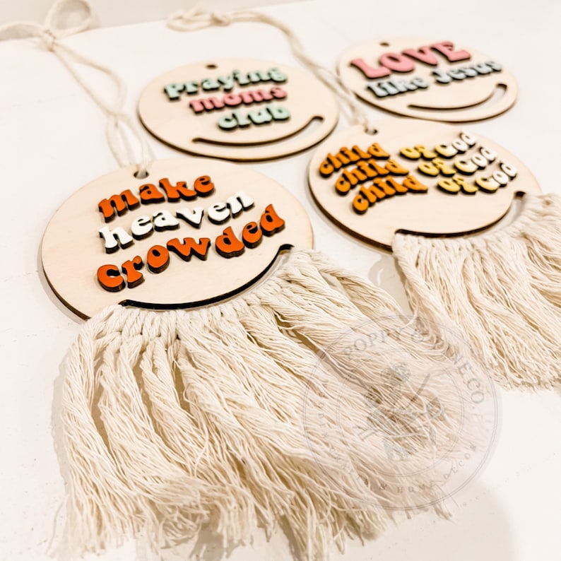 Faith Inspired Car Charms Boho Macrame Christian - Etsy