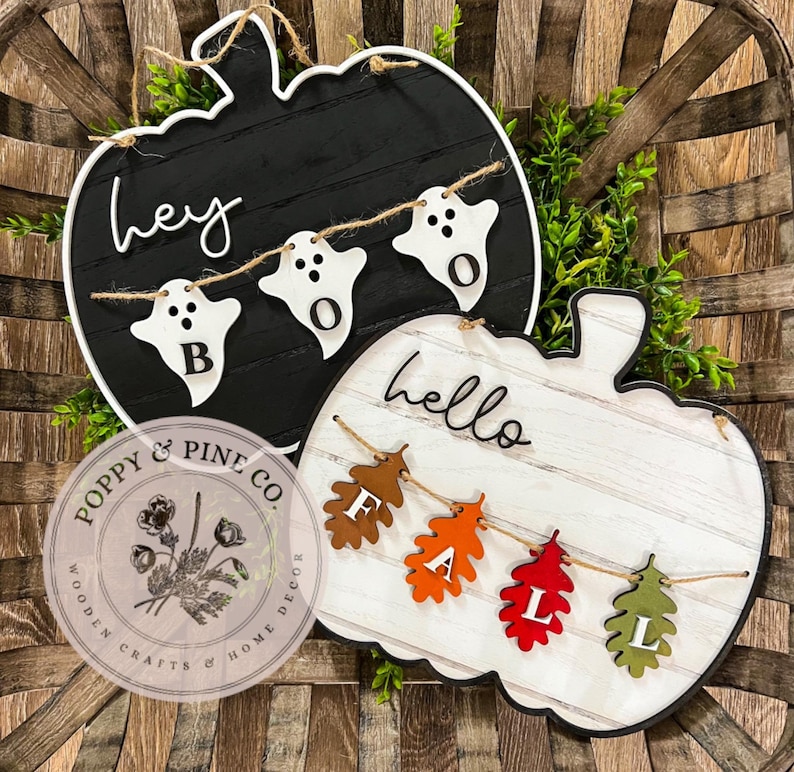 Hello Fall Hey Boo Sign| Laser Cut File| SVG| Glowforge| Fall ...