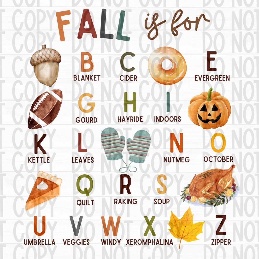 Fall is for | Alphabet | PNG - Etsy