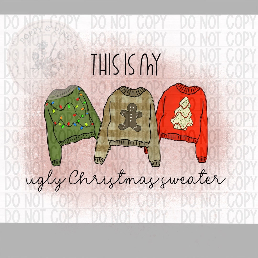 Ugly Christmas Sweater PNG Digital Design Holiday Design Christmas - Etsy