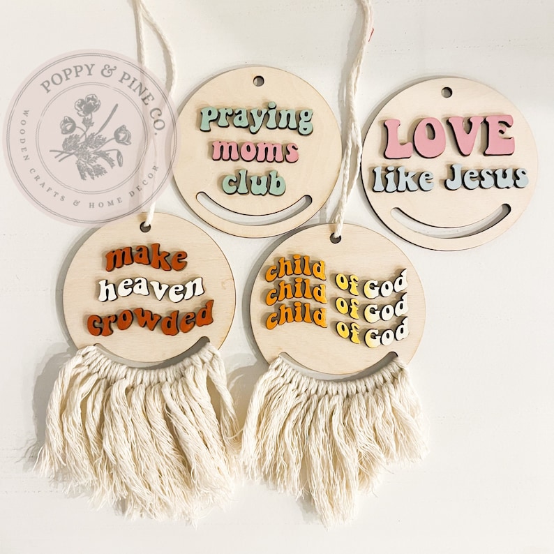 Faith Inspired Car Charms Boho Macrame Christian - Etsy