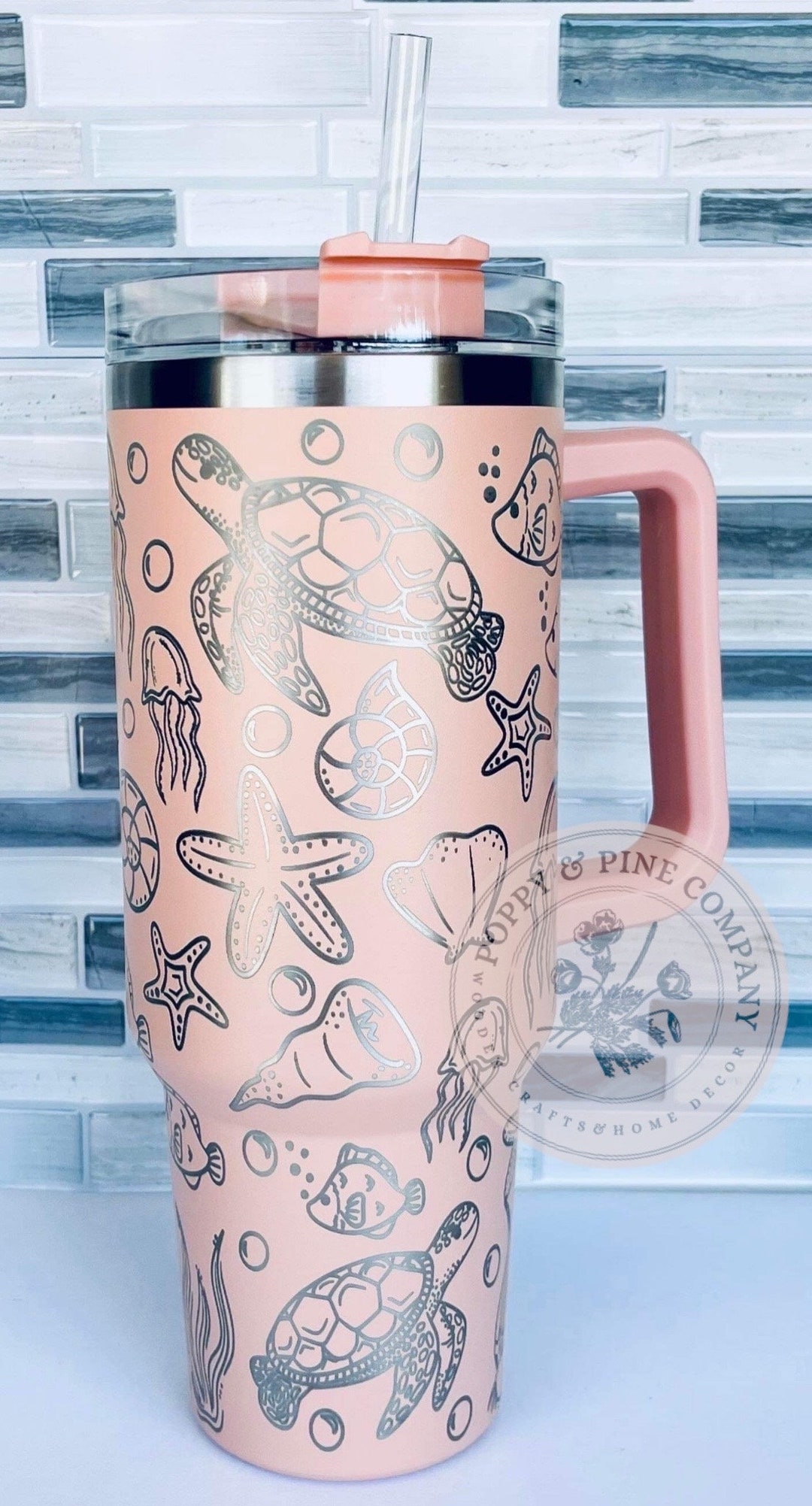 Hand Drawn Ocean Design Full 40 Oz Cup Wrap| Sea Life| Digital| Laser ...