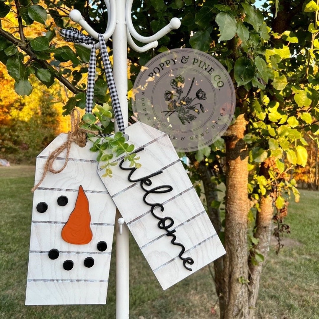 Welcome Snowman Sign| Tag Sign| Laser Cut File| SVG| Shiplap| Glowforge ...