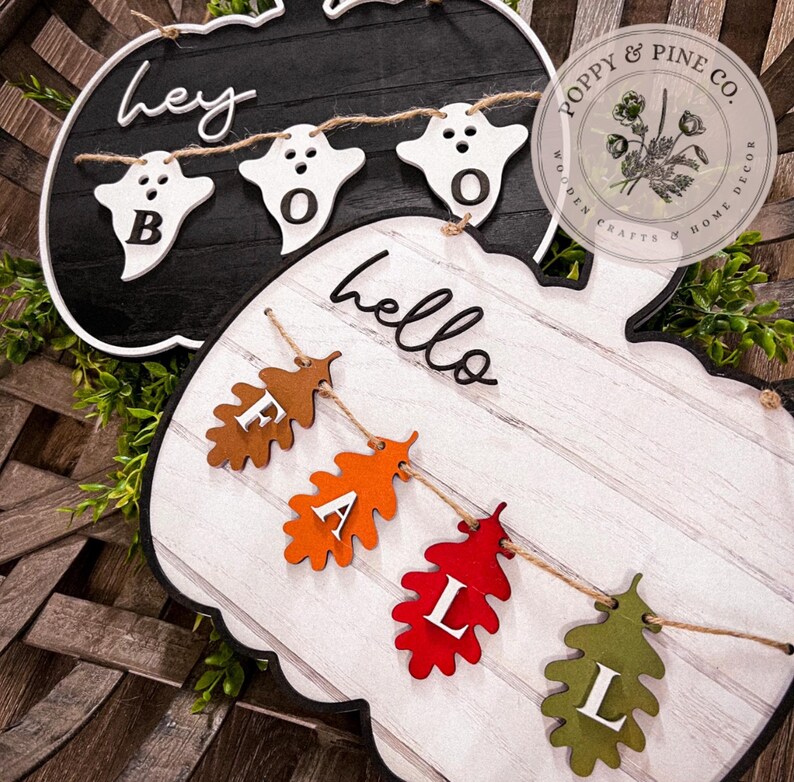 Hello Fall Hey Boo Sign| Laser Cut File| SVG| Glowforge| Fall ...