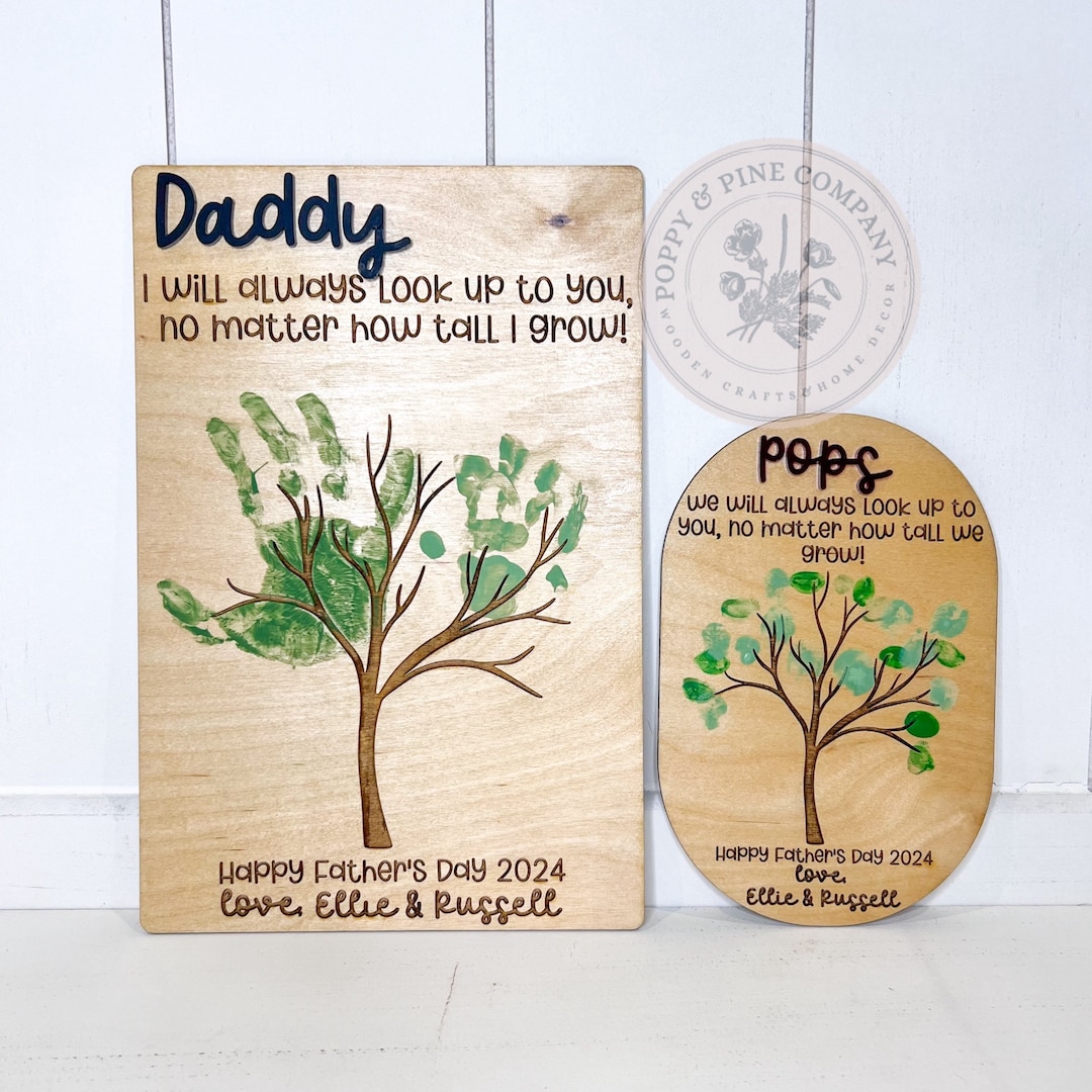 I Will Always Look up to You Father's Day Handprint Fingerprint Sign ...