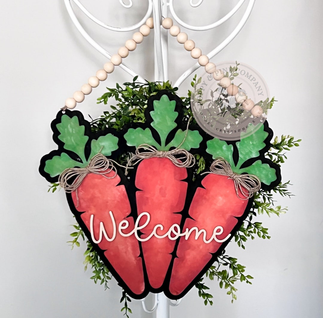 Welcome Carrot Spring Door Hanger | DIGITAL FILE | SVG - Etsy