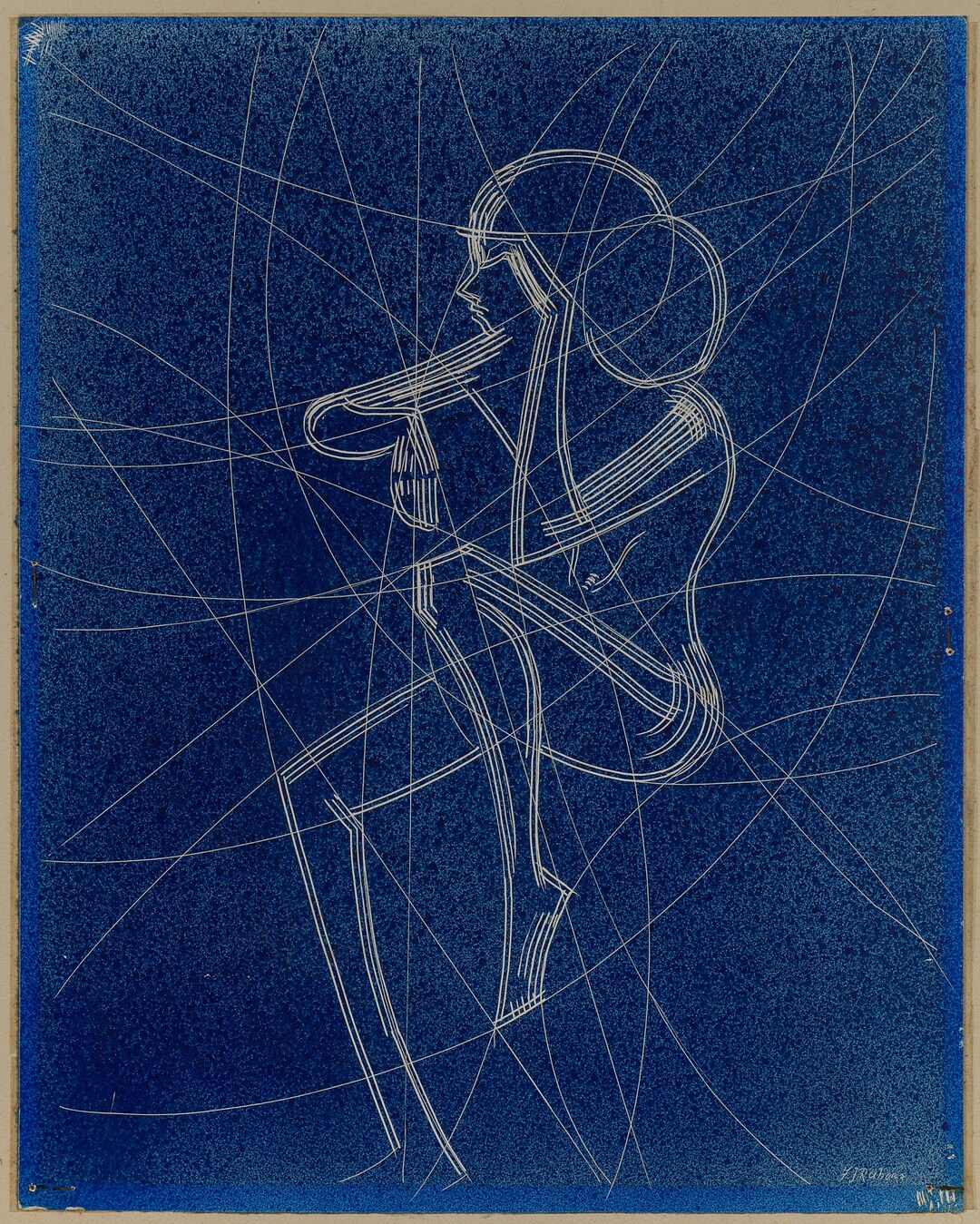 Girl in Blue Etching Digital Artwork Downloadable Wall Art Downloadable ...