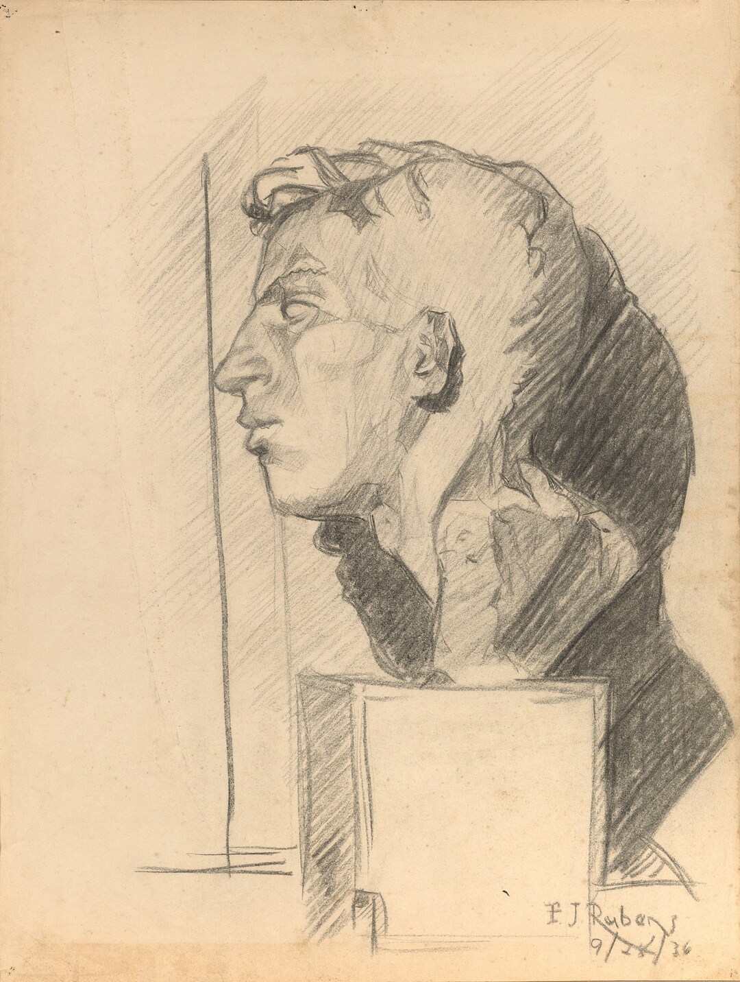 1936 Charcoal Head Sketch: Rubens Style Line Art (digital Download) - Etsy
