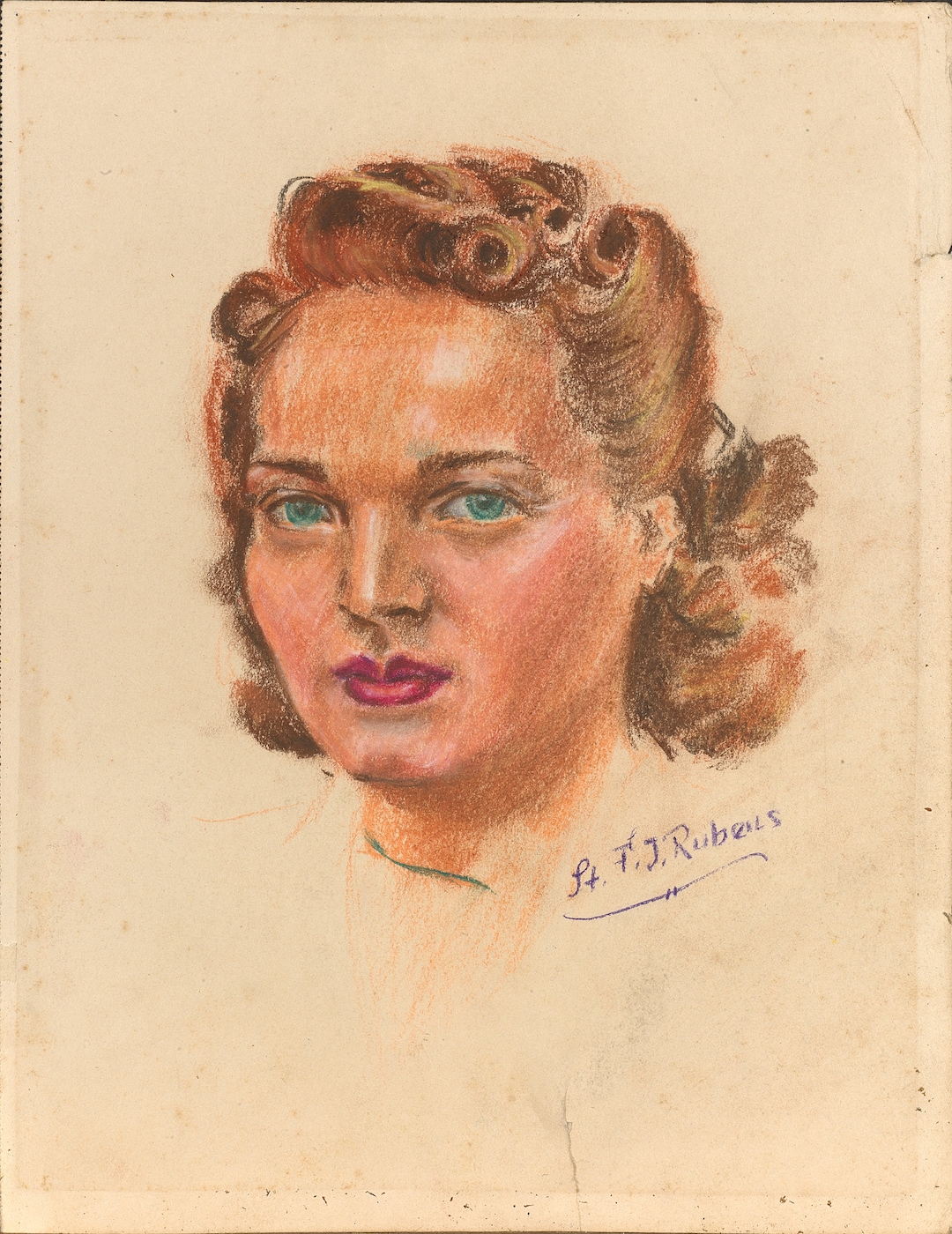 1940's Portrait Art: Pen & Ink, Watercolor (digital Download) - Etsy